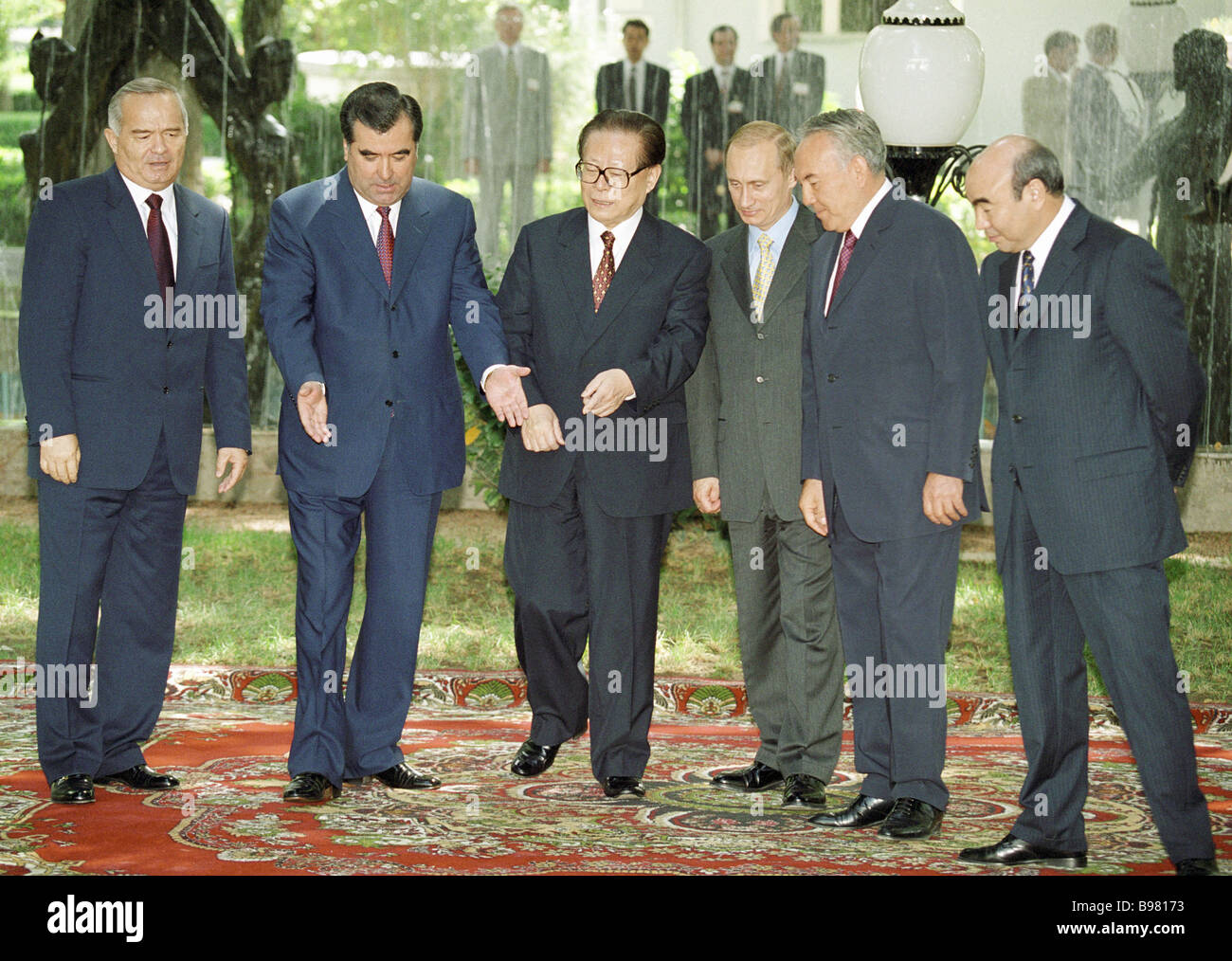 Uzbek President Islam Karimov Tajikistan President Emomali Rakhmonov ...