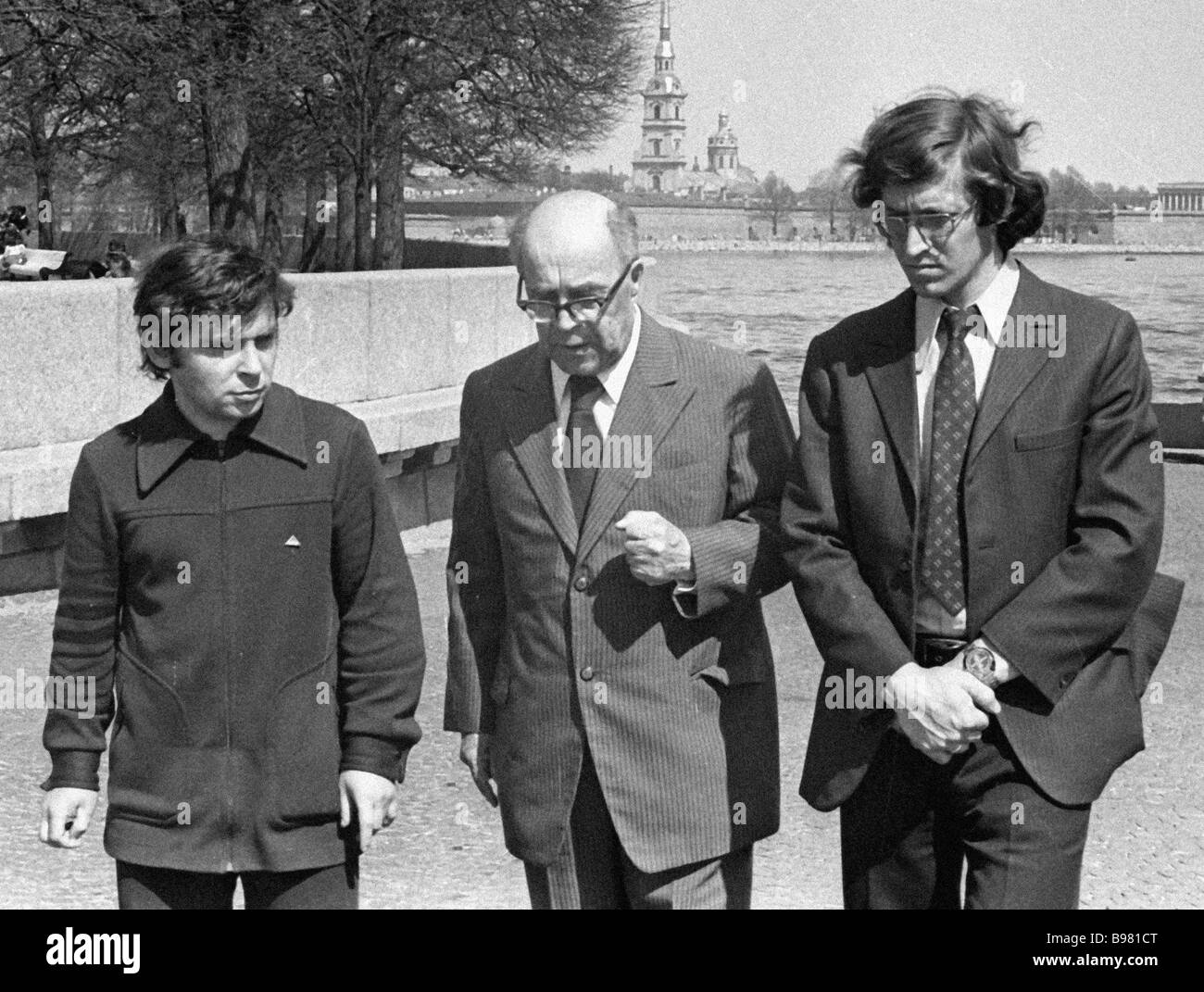 Academician and ethnologist Dmitry Olderogge and his students Stock ...