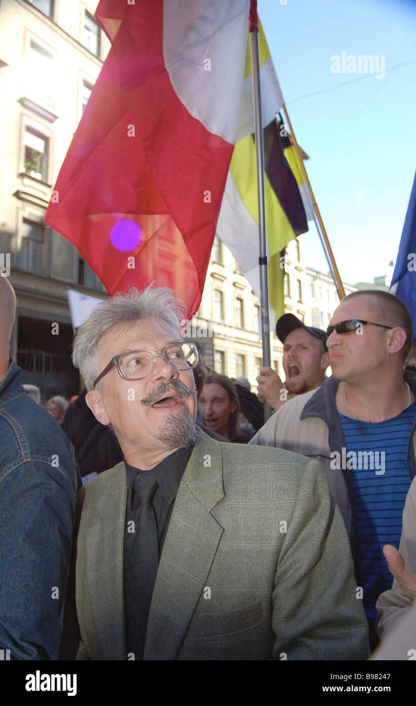Eduard Limonov leader of the National Bolshevik Party at the March of ...