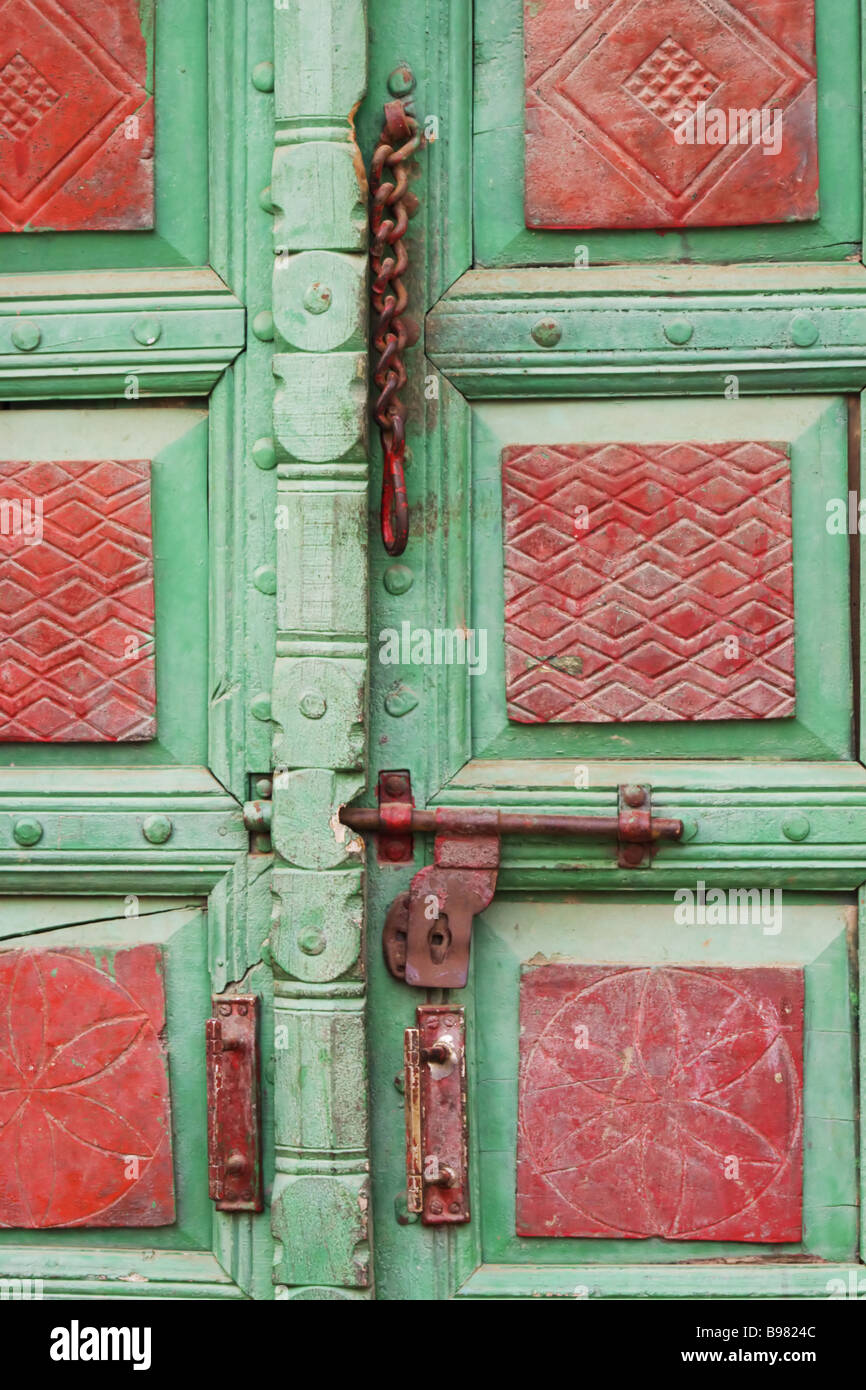 Village Door Detail Rhajasthan India TV000055 Stock Photo - Alamy