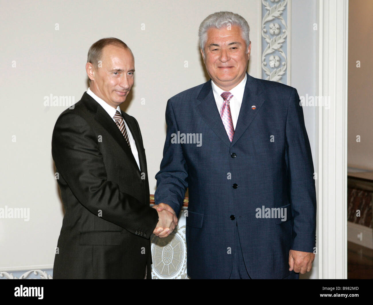June 10 2007 Russian President Vladimir Putin left and Moldovan ...