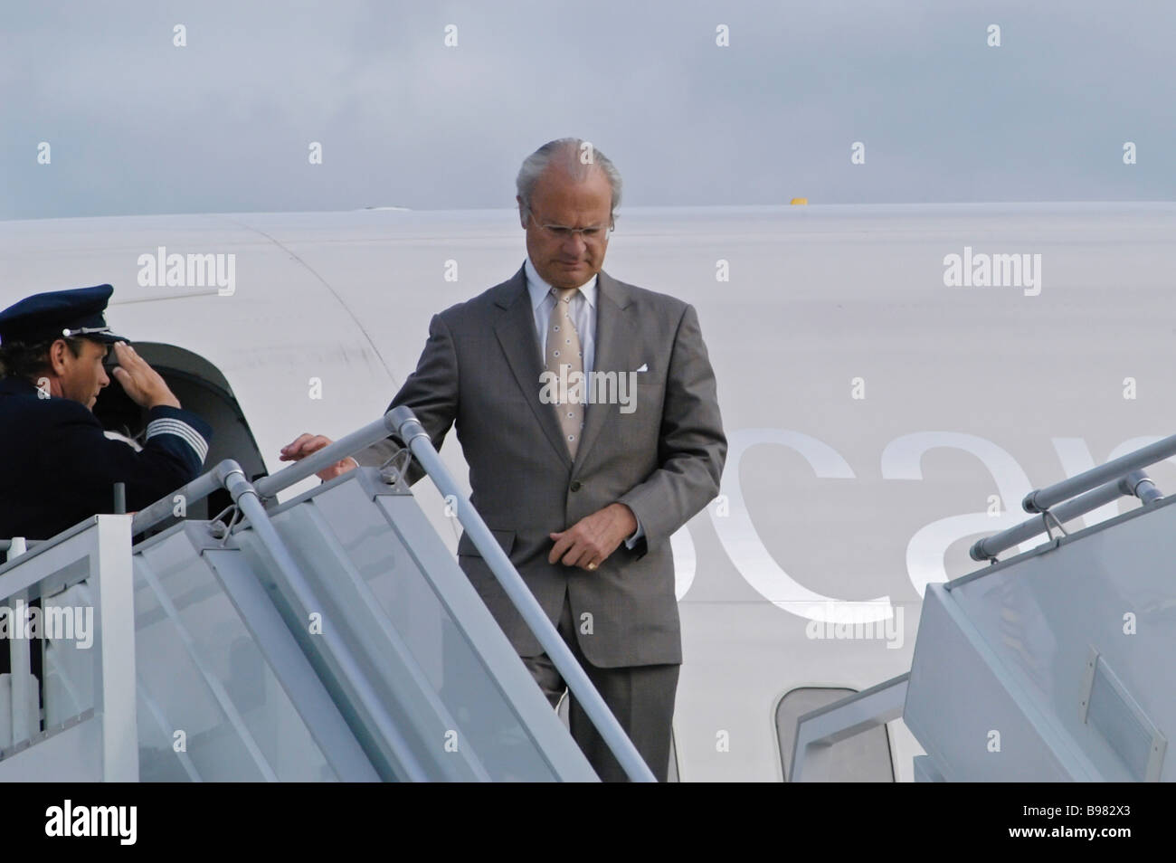 King Carl XVI Gustaf of Sweden arrives in the Samara Region Stock Photo ...