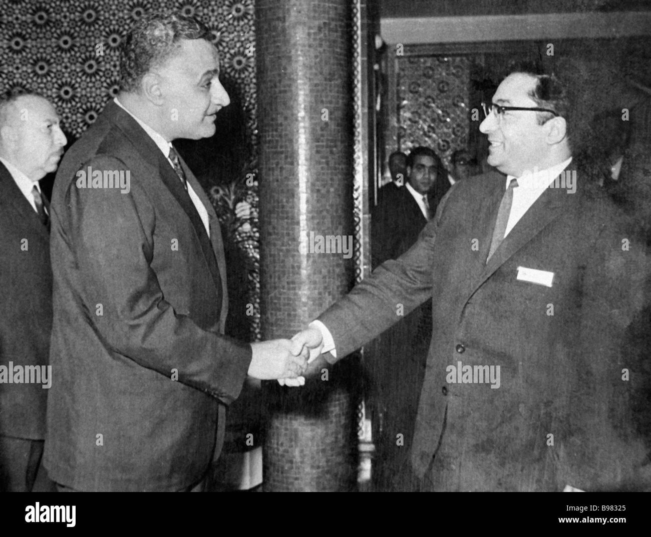 Egyptian President Gamal Abdel Nasser left greets Doctor of Philology ...