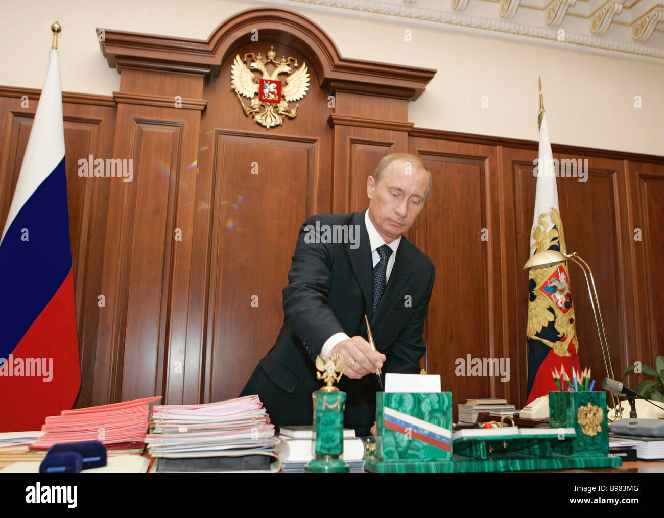 Russian President Vladimir Putin in his Kremlin office Stock Photo - Alamy