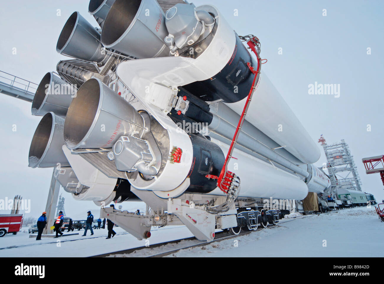 A Proton M launch vehicle with the Thor 2 R spacecraft on top has been ...