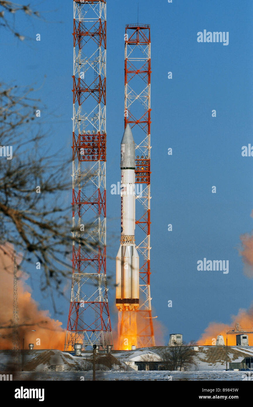 Preceded by morning preparations for a launch the Proton M space rocket ...