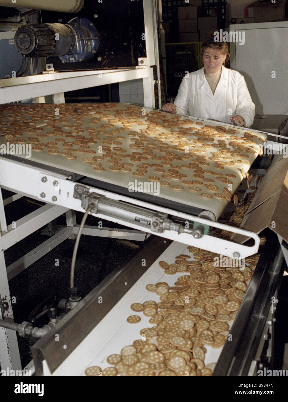 Cracker baking production line at AO Vyazemsky Kreker Stock Photo - Alamy