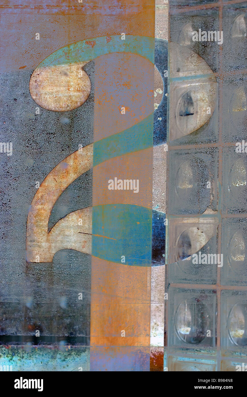 Number two 2 in colors of blue and orange Stock Photo - Alamy