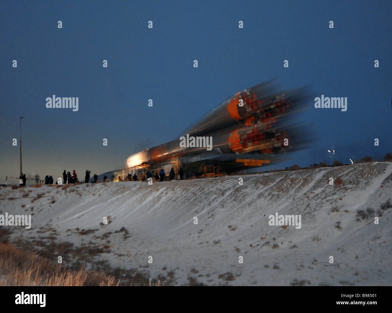 Soyuz FG rocket vehicle carrying cargo transport spaceship Progress M ...