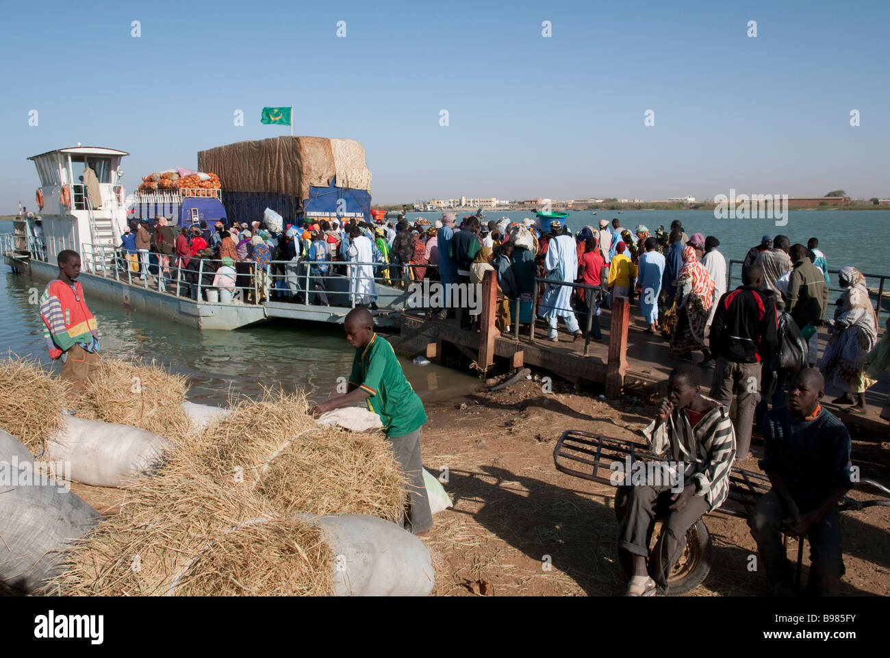 West Africa Senegal Senegal river at Rosso Ferry crossing to Mauritania ...