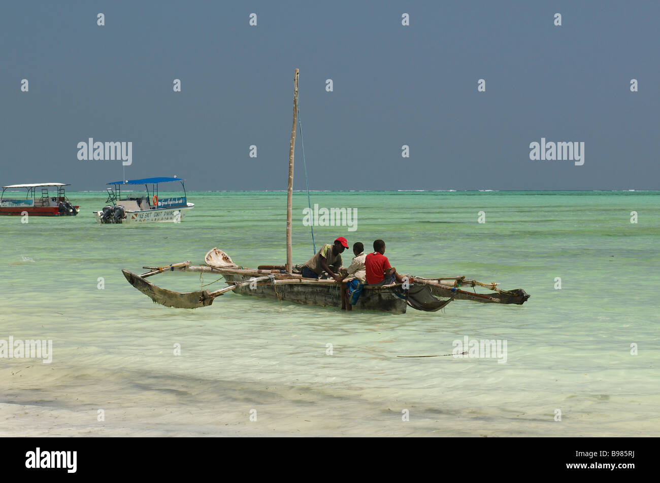 Local boat at Zanzibar beaches Stock Photo - Alamy