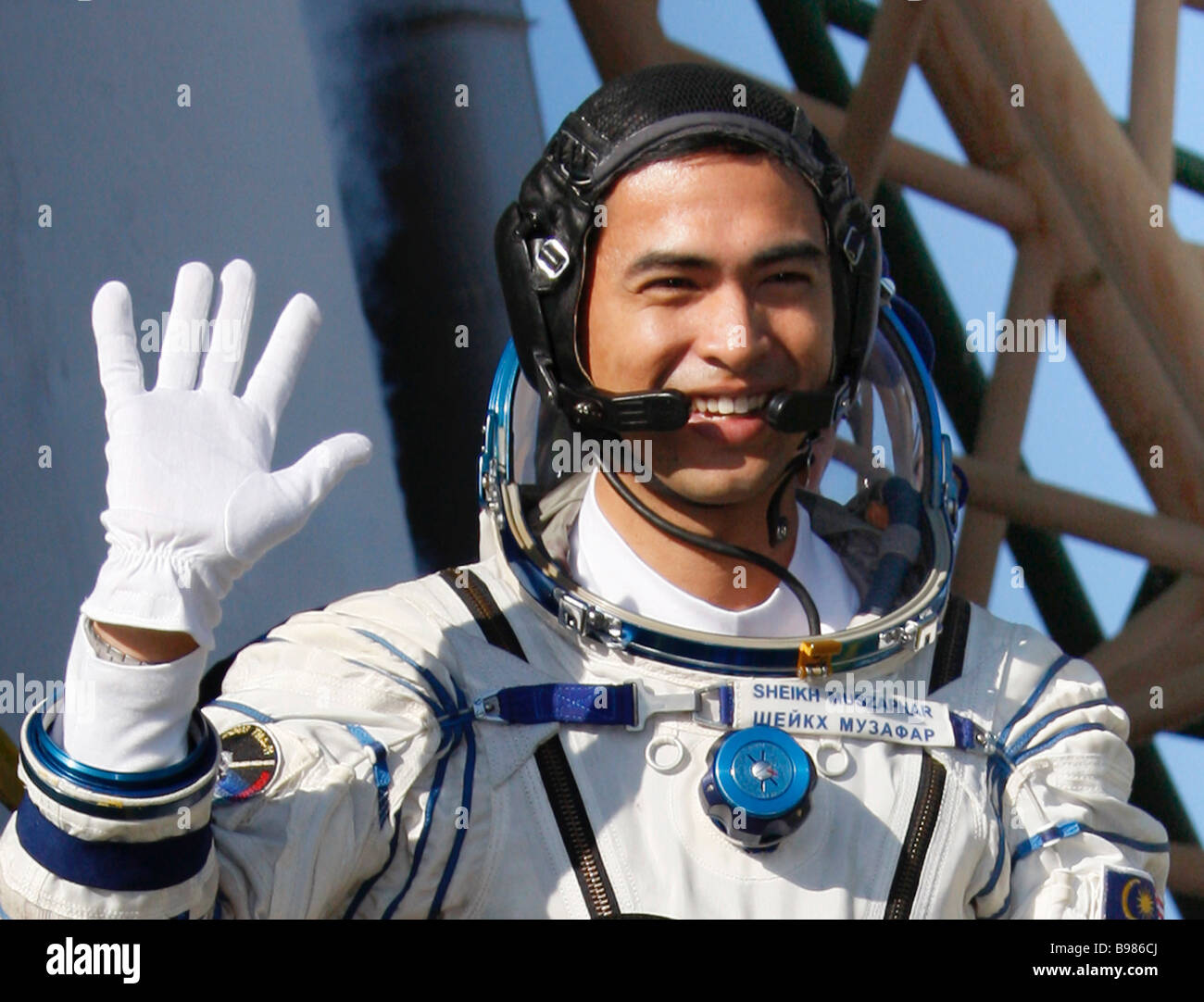 Malaysian astronaut Sheik Muzaphar Shukor before the flight to the ...