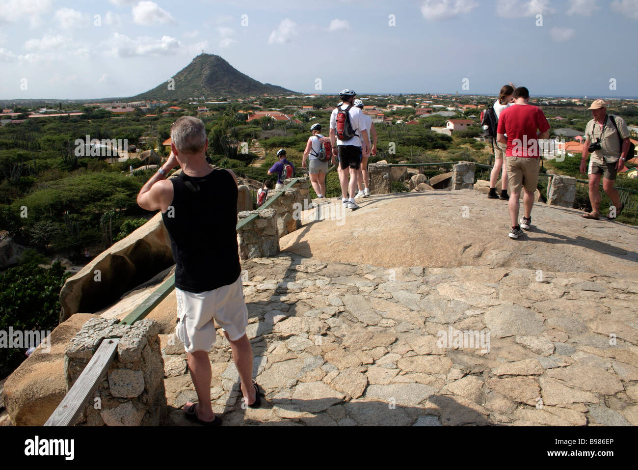 Dutch Antilles Geological formations Huge granite boulders View of ...