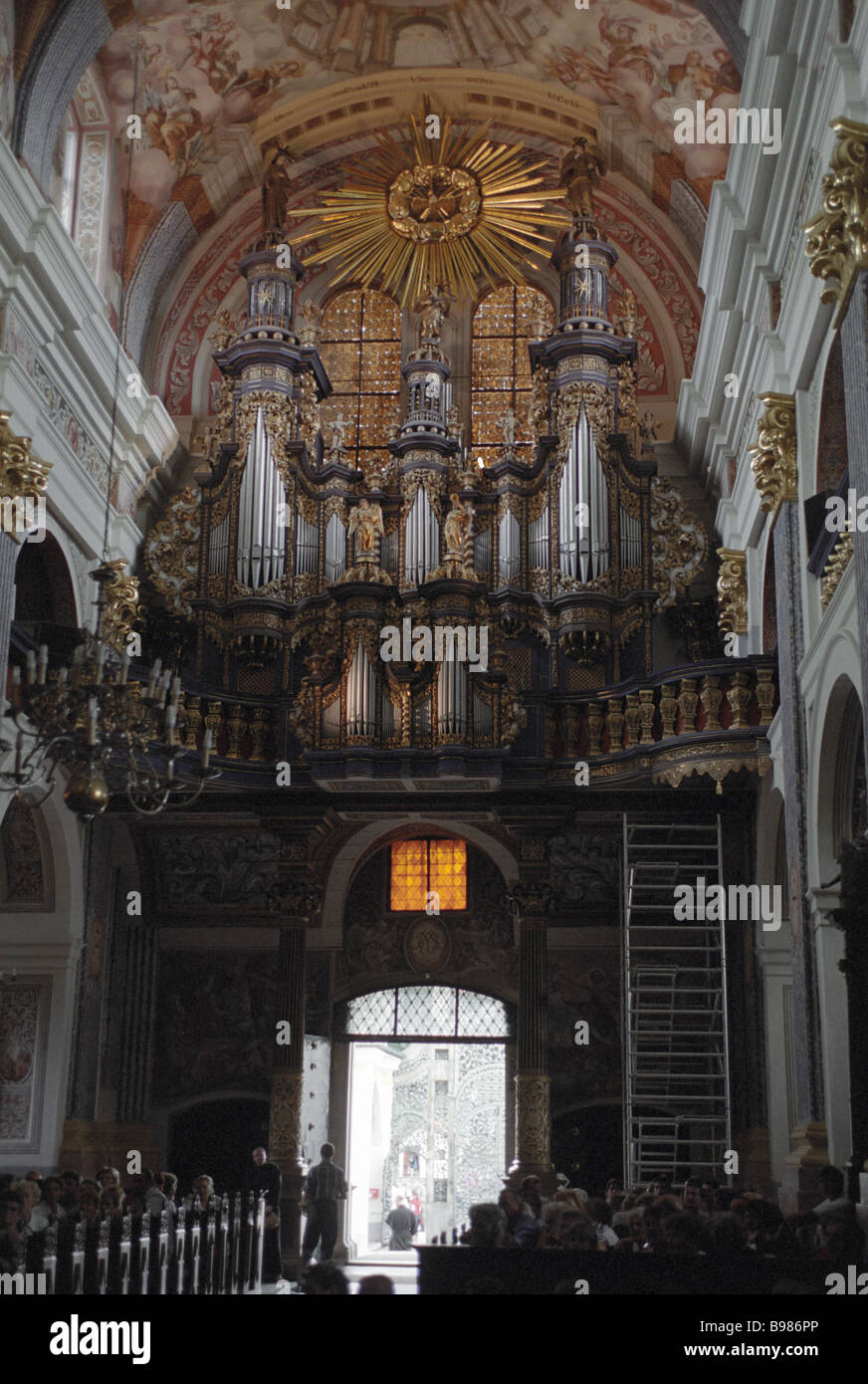 The famed organ in the 17th century Jesuit church in Swieta Lipka ...