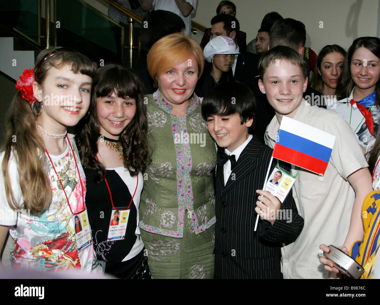 Spouse of the Russian president Lyudmila Putina center with children ...