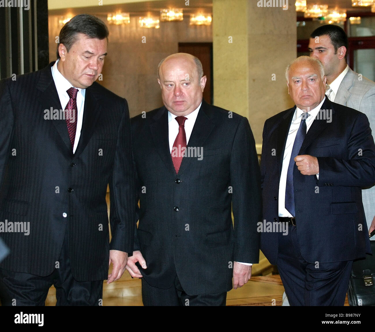 From left to right Prime Minister Viktor Yanukovich of Ukraine his ...
