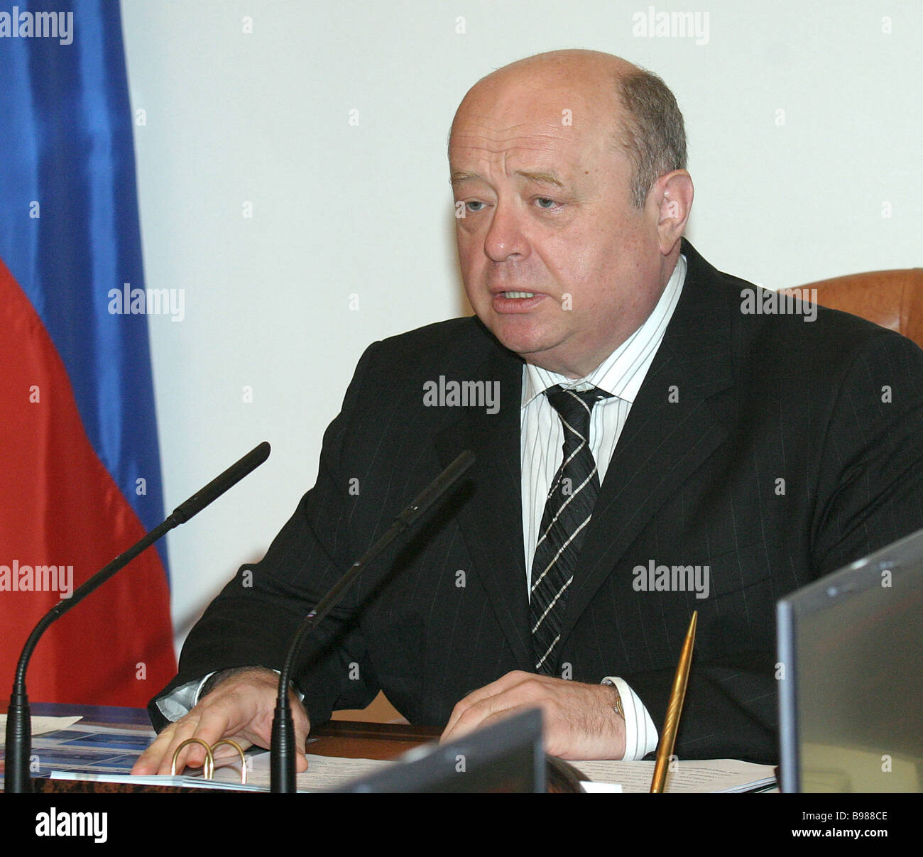 Prime Minister Mikhail Fradkov at a sitting State Frontier Commission ...