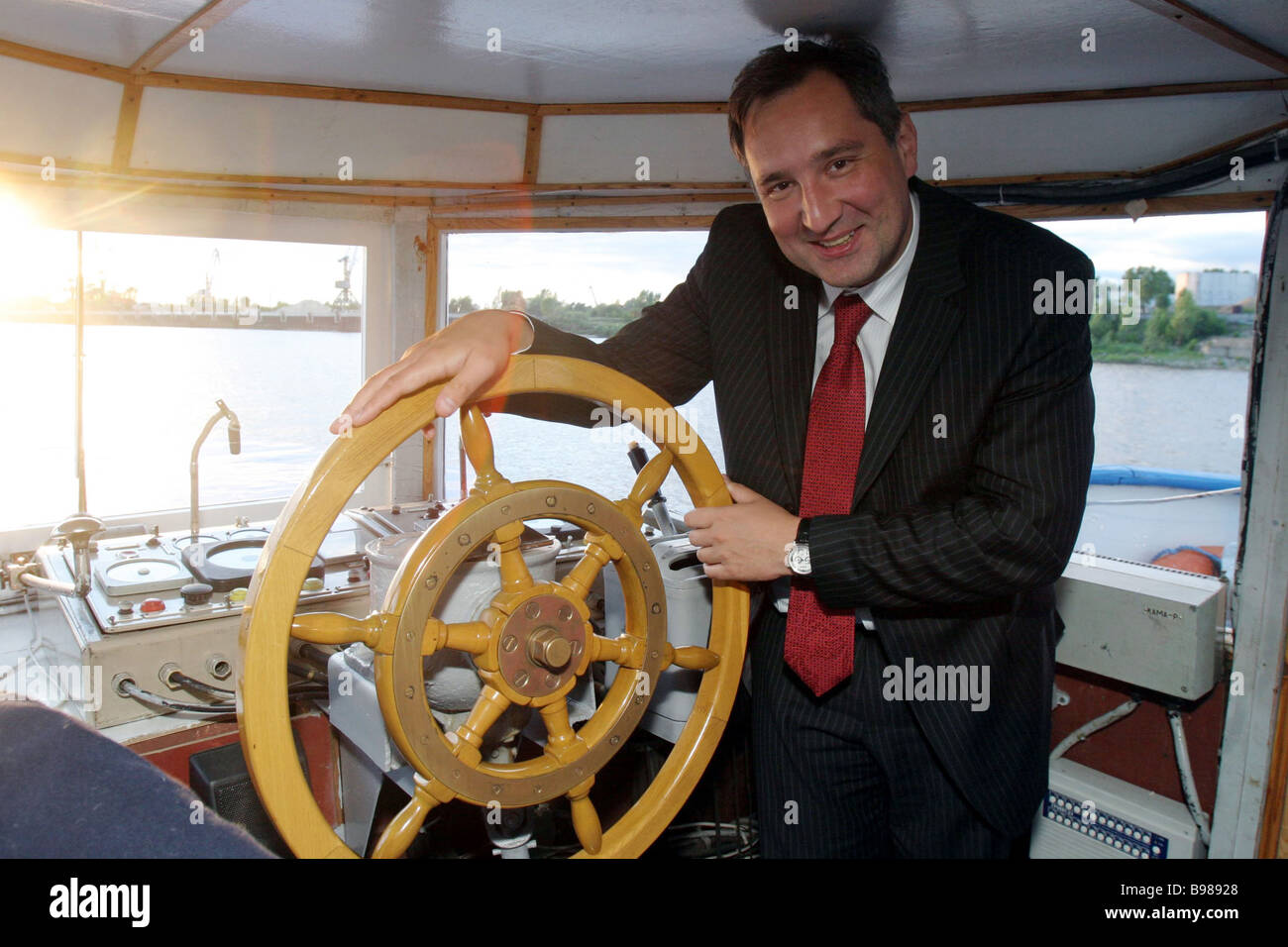 Leader of the Rodina faction in the State Duma Dmitry Rogozin visiting ...
