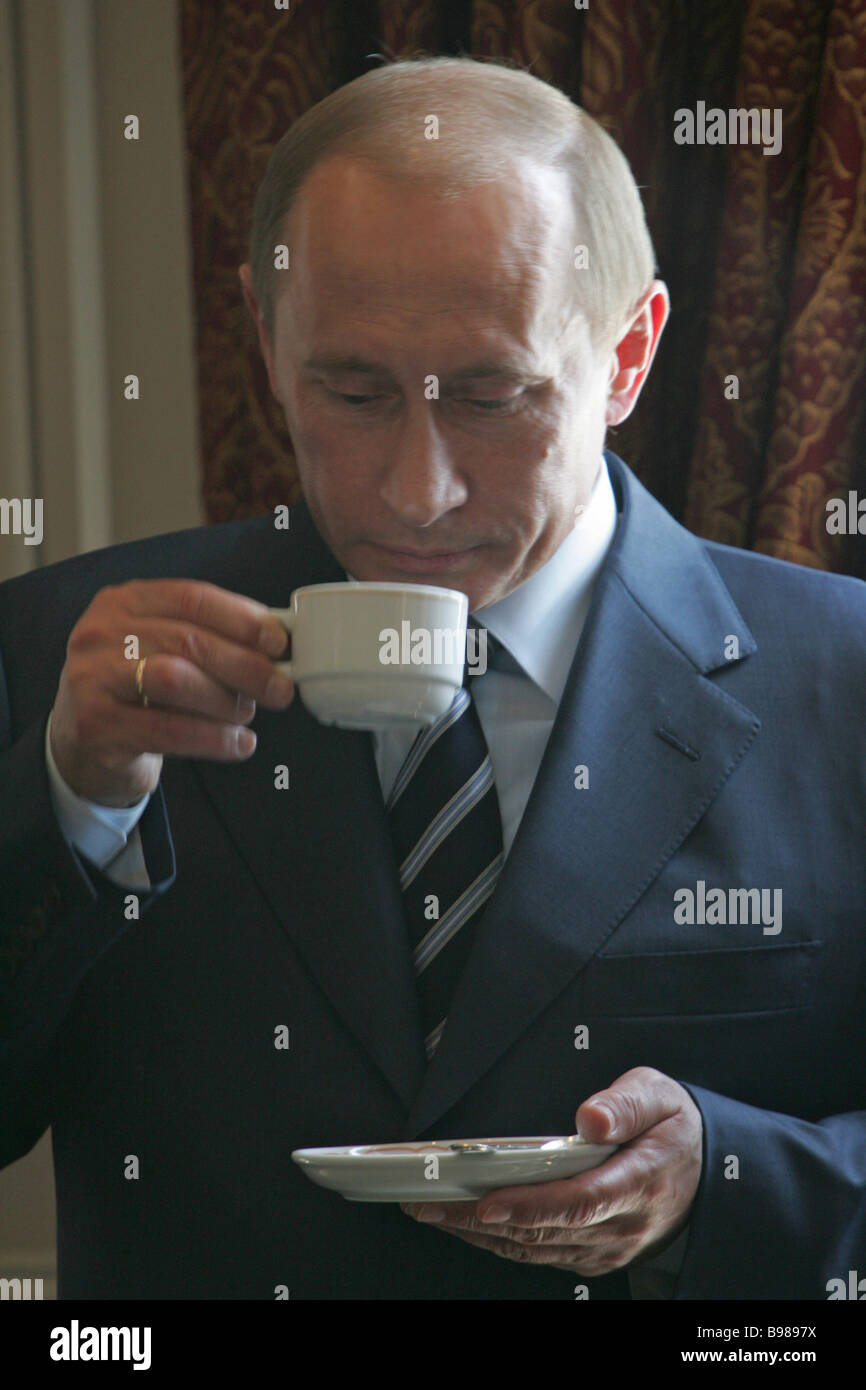 June 25 2007 President Vladimir Putin during informal lunch with ...