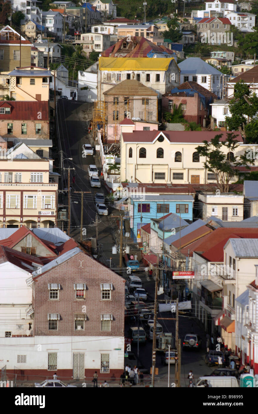 Capital Town Houses on hillside British and French colonial ...
