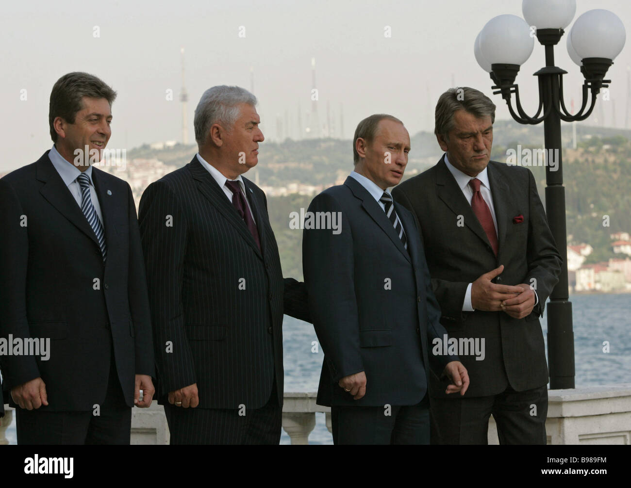 June 25 2007 Left to right Bulgarian President Georgi Parvanov Moldovan ...