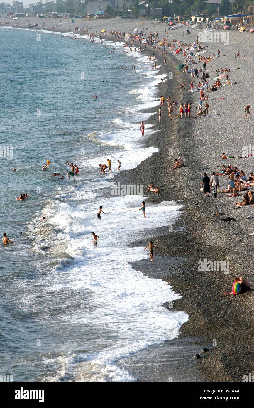Black Sea beach near the village Gonio in the Batumi environs Stock ...