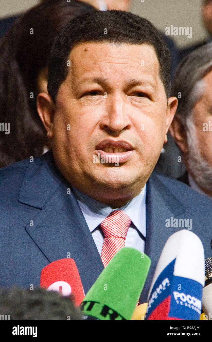 Venezuelan President Hugo Chavez arrives in Moscow on an official visit ...