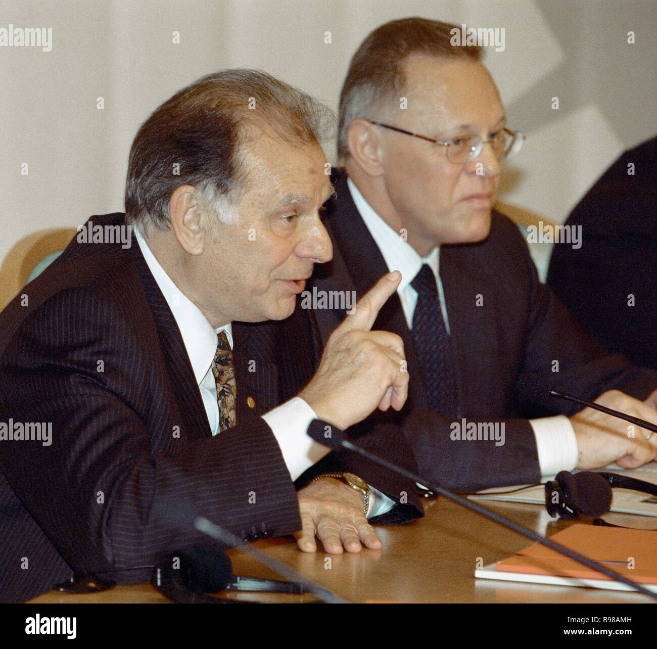 Academician Zhores Alferov Nobel prize winner left and Yuri Osipov ...