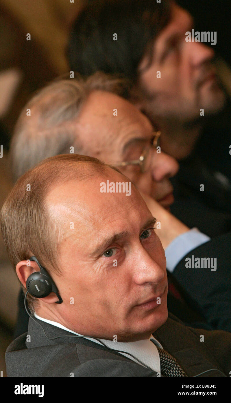 June 28 2007 From left to right Russian President Vladimir Putin actor ...