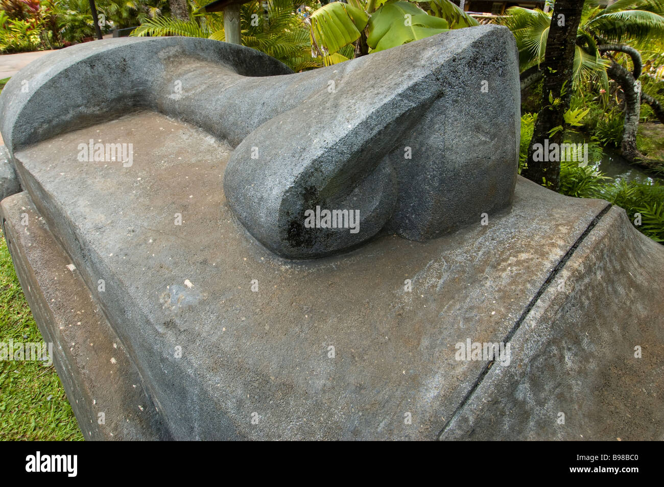 Easter Island moai, Rapa Nui exhibit, Polynesian Cultural Center, Laie ...