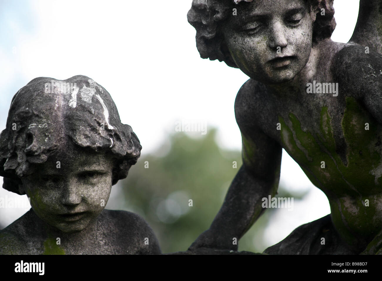 Stone Angels at Brompton Cemetery in London Stock Photo - Alamy