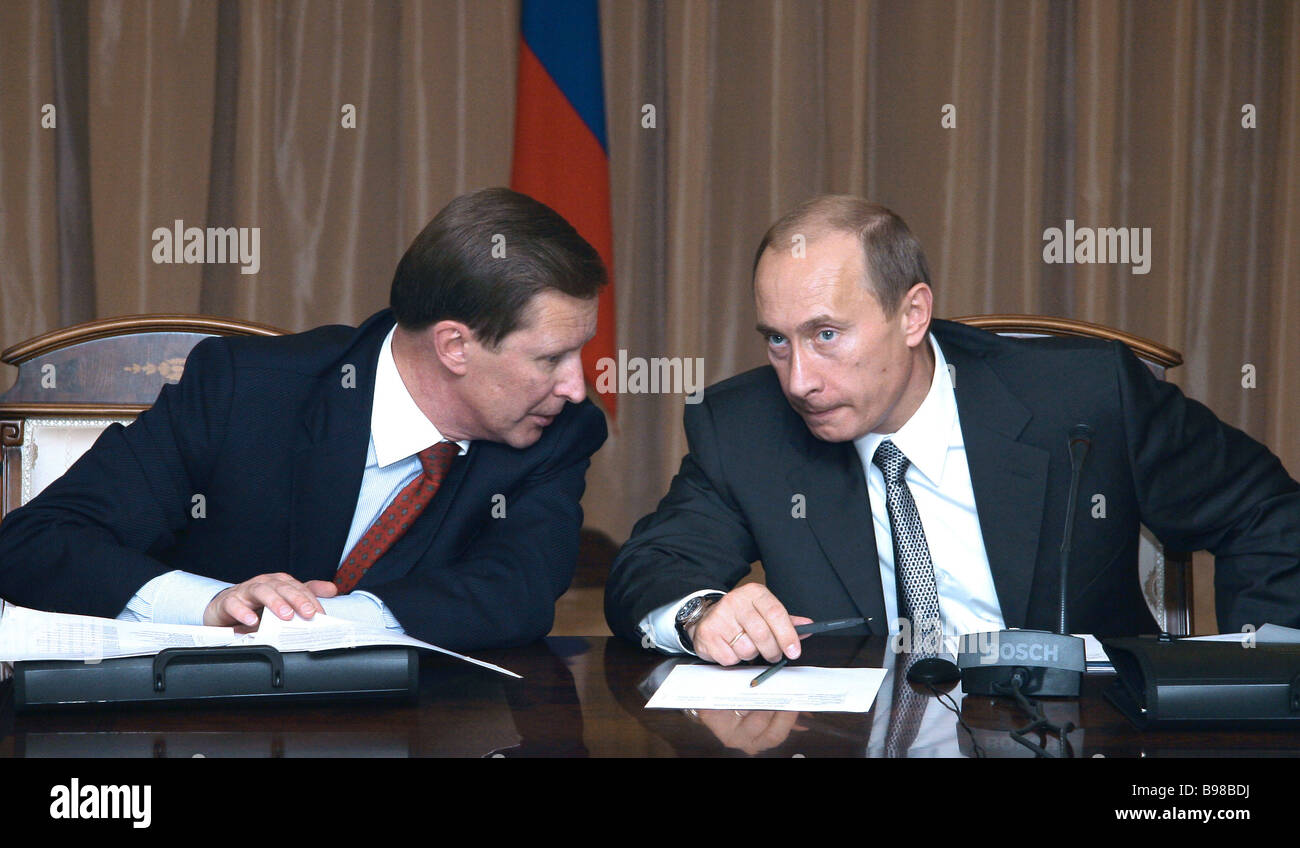 Left to right Russian First Deputy Prime Minister Sergei Ivanov and ...