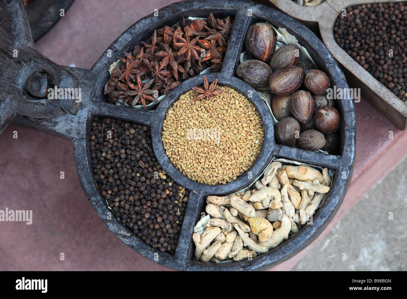 India Kerala Kochi Mattancherry Jew Town spice shop spices Stock Photo ...