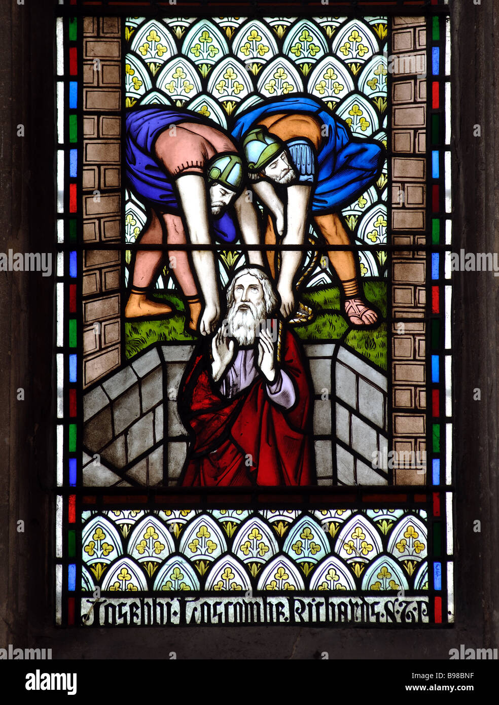 Stained glass in St. Mary`s Church, Kidlington, Oxfordshire, England ...