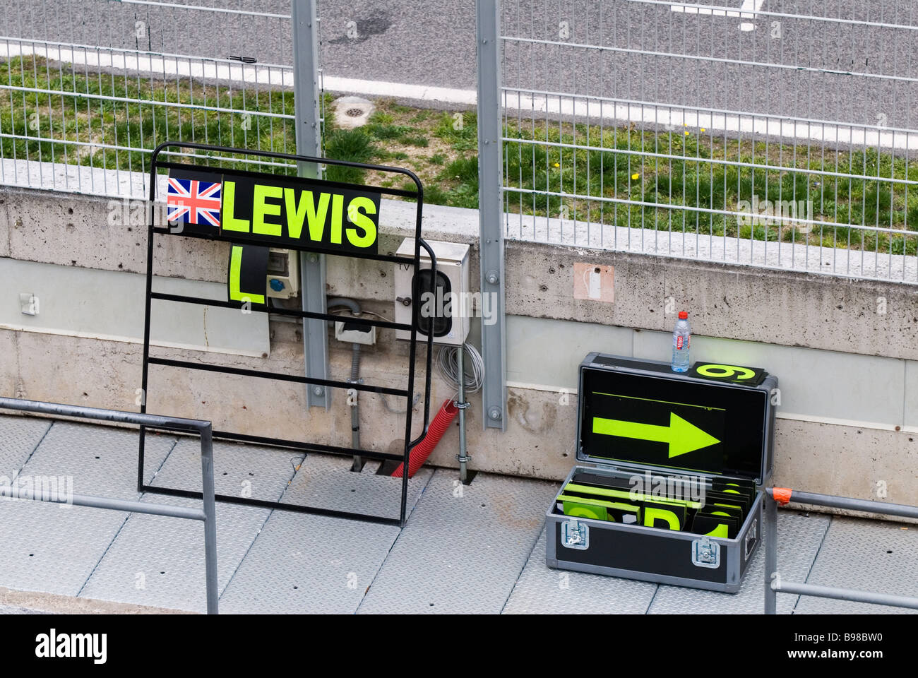 Shield for Lewis Hamilton GBR at the Formula 1 testing sessions near ...