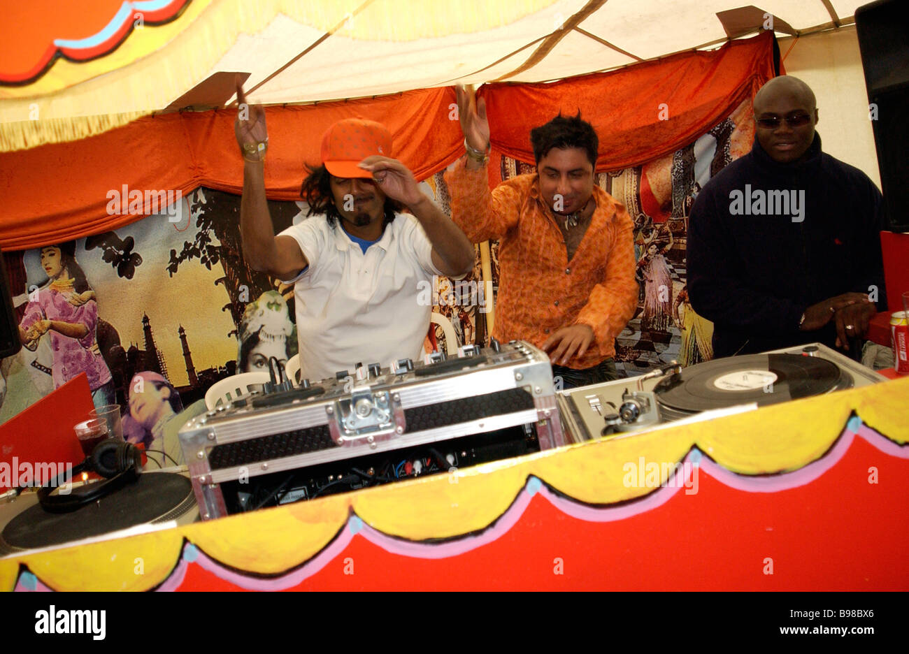 Radio One's Bobby Friction and Nihal DJ at Bestival. Isle of Wight. UK ...
