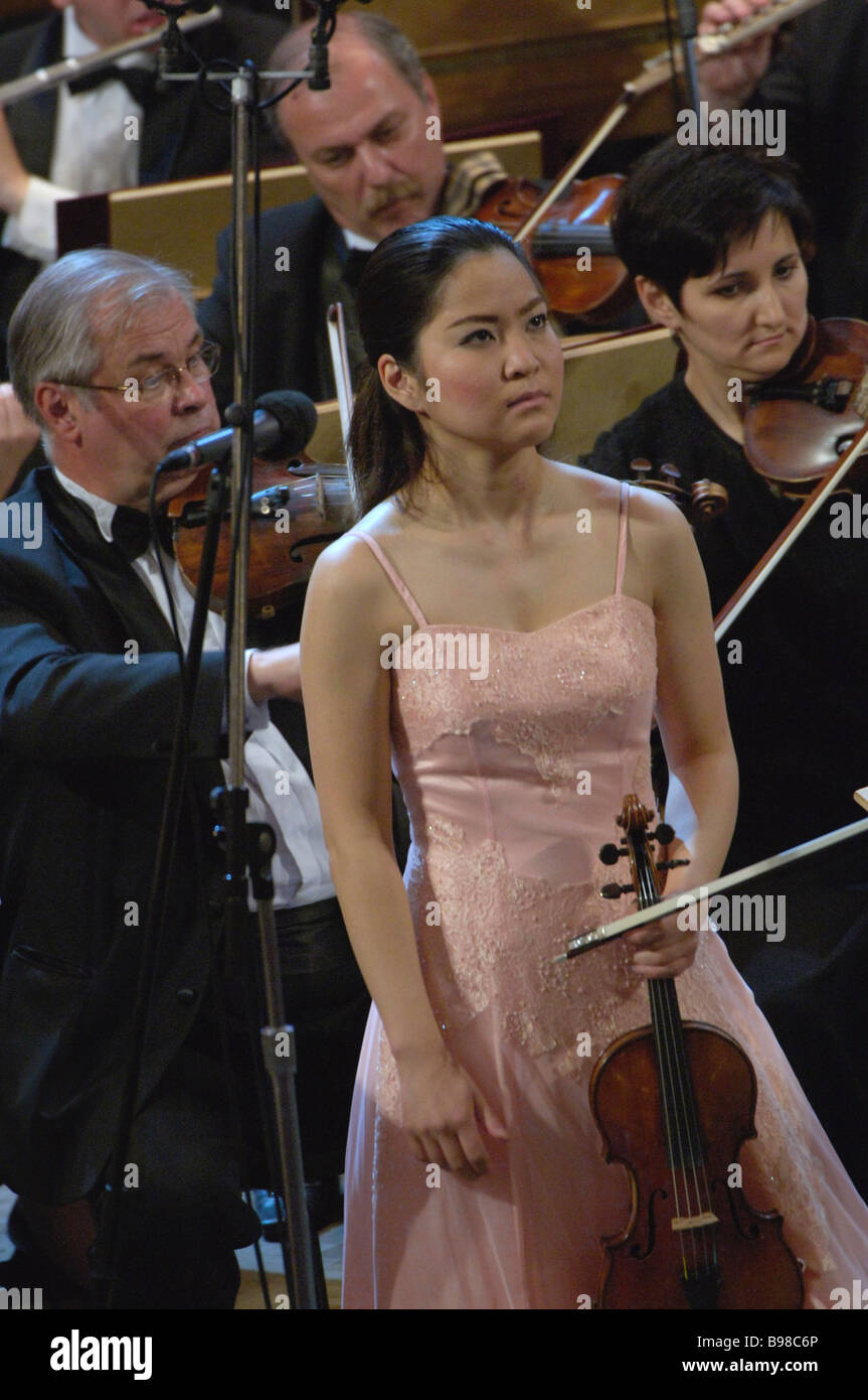 Maiuko Kamio Japan the 1st prize winner of the violin program at the ...