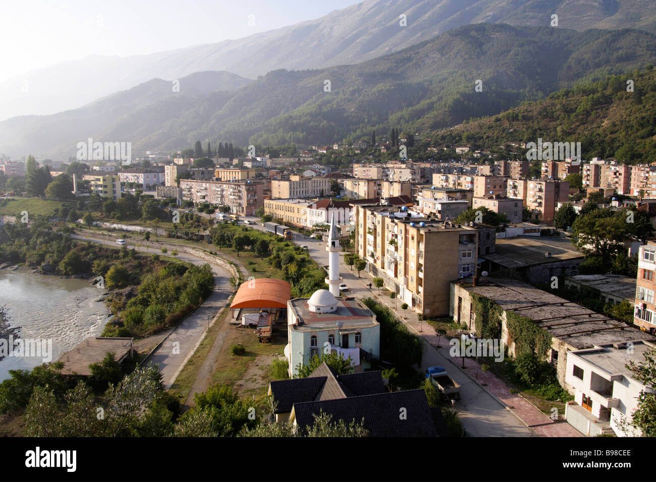 Small town Ottoman historical centre destroyed in WW2 River Vjosa ...