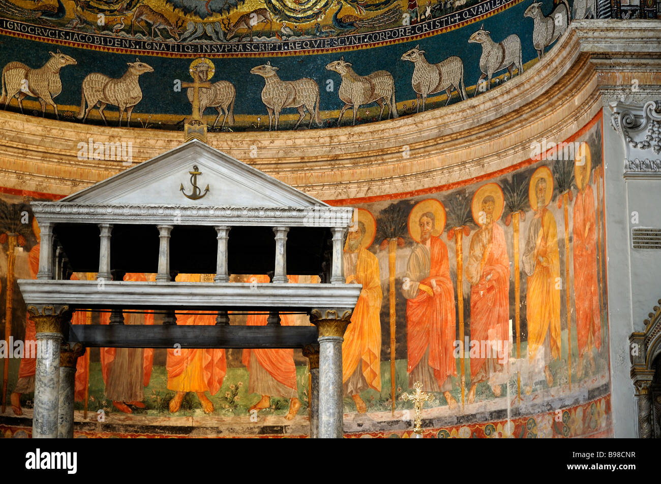 The church of St Clemente in Rome Italy with its ancient frescoes and ...