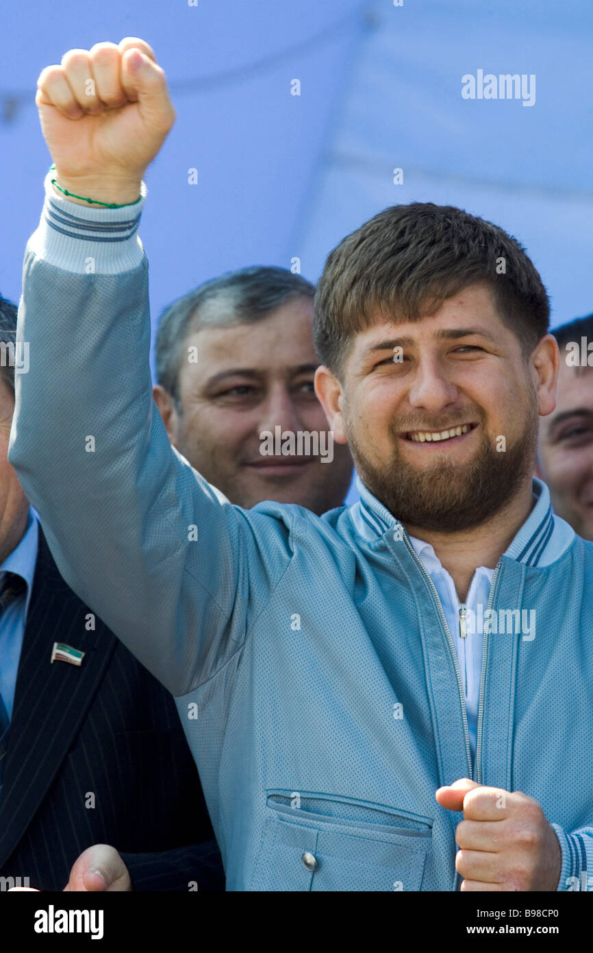 Chechen President Ramzan Kadyrov during May Day celebrations on Akhmat ...