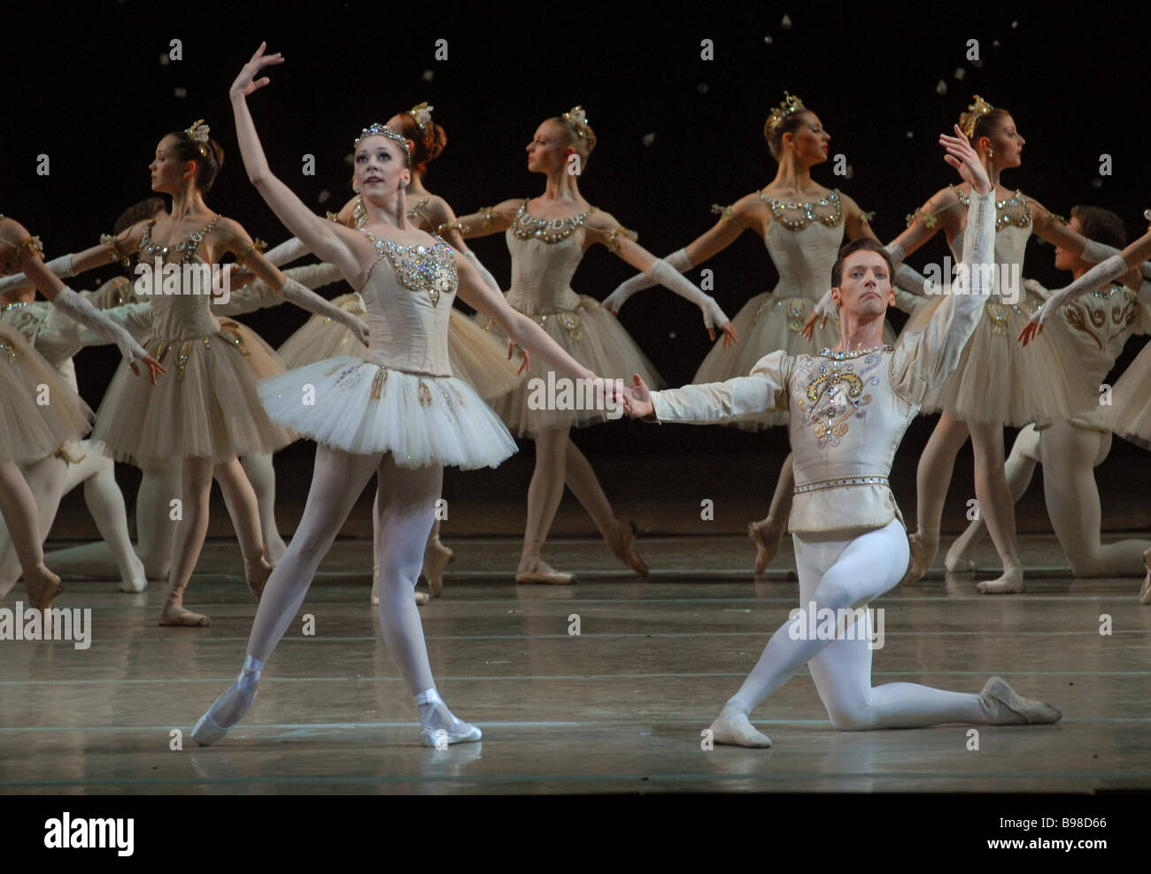 New York City Ballet soloists Maria Kowrowski and Philip Neill in scene ...