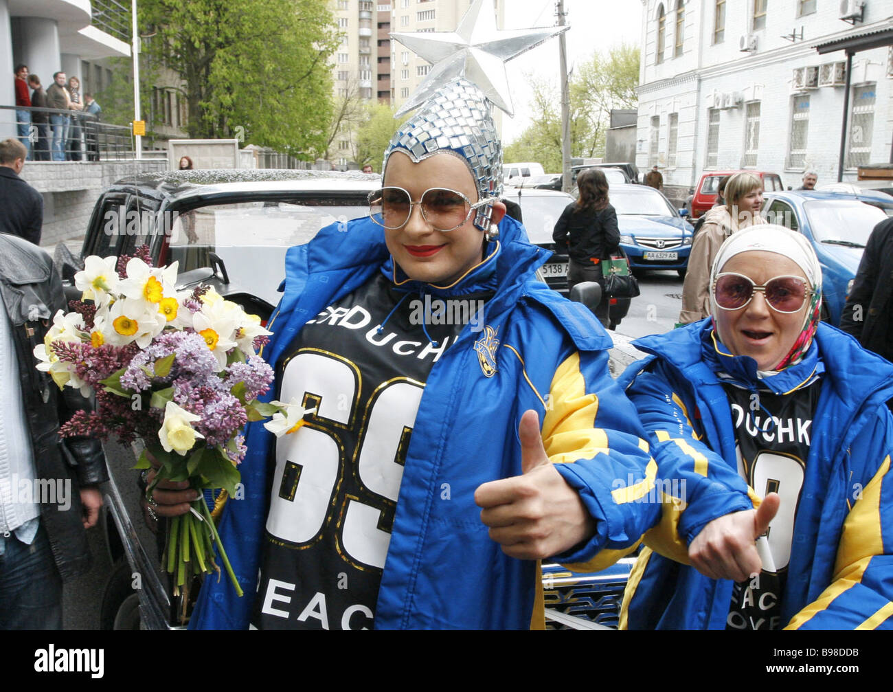 Entertainer Andrei Danilko departing for a Eurovision song contest He ...