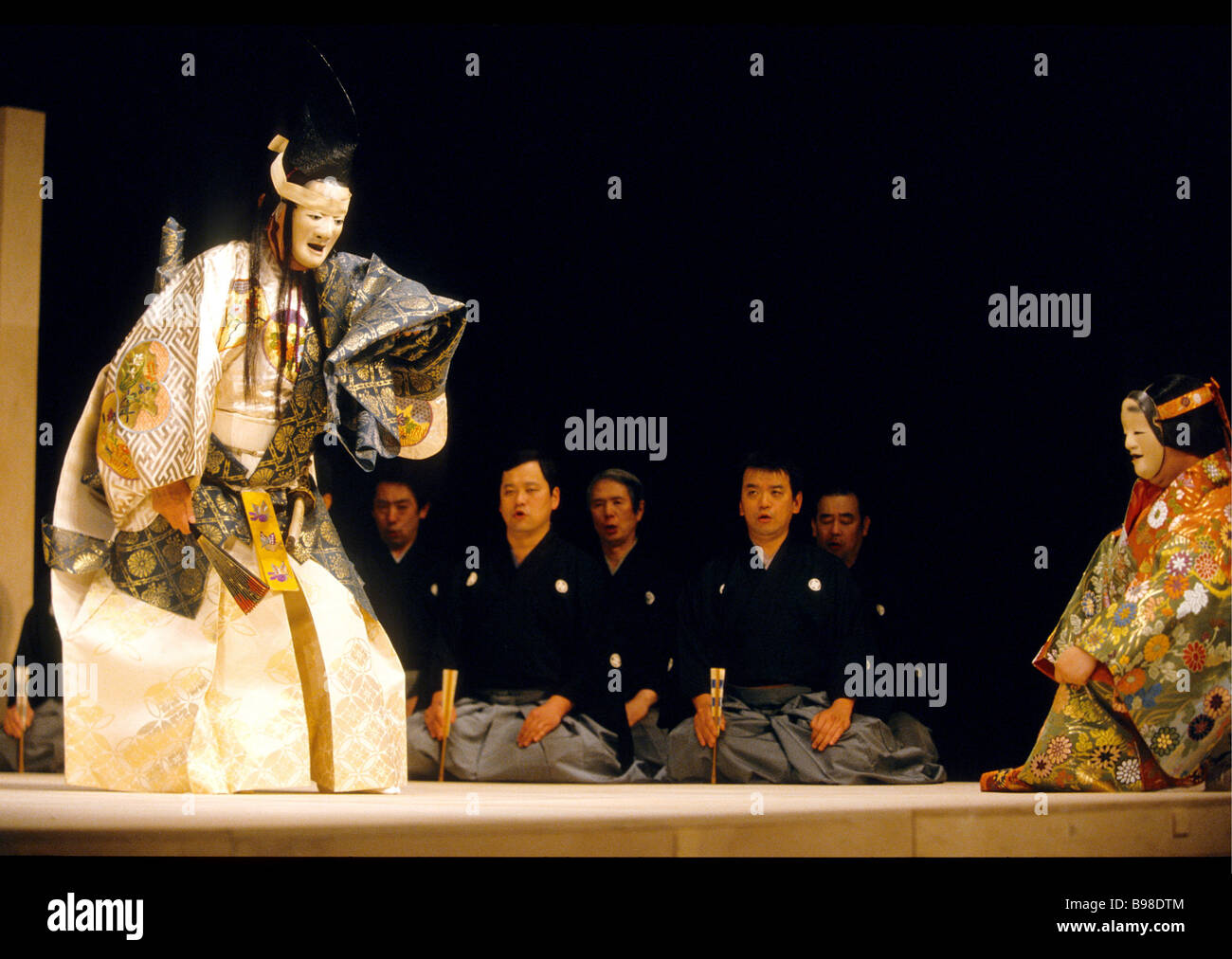 A scene from a performance staged by the Japanese Kyogen Theater during ...