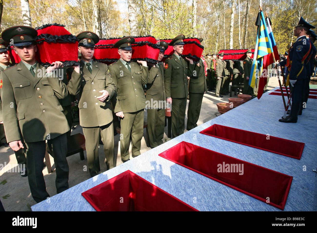 The remains of six Soviet pilots who died during World War II are being ...