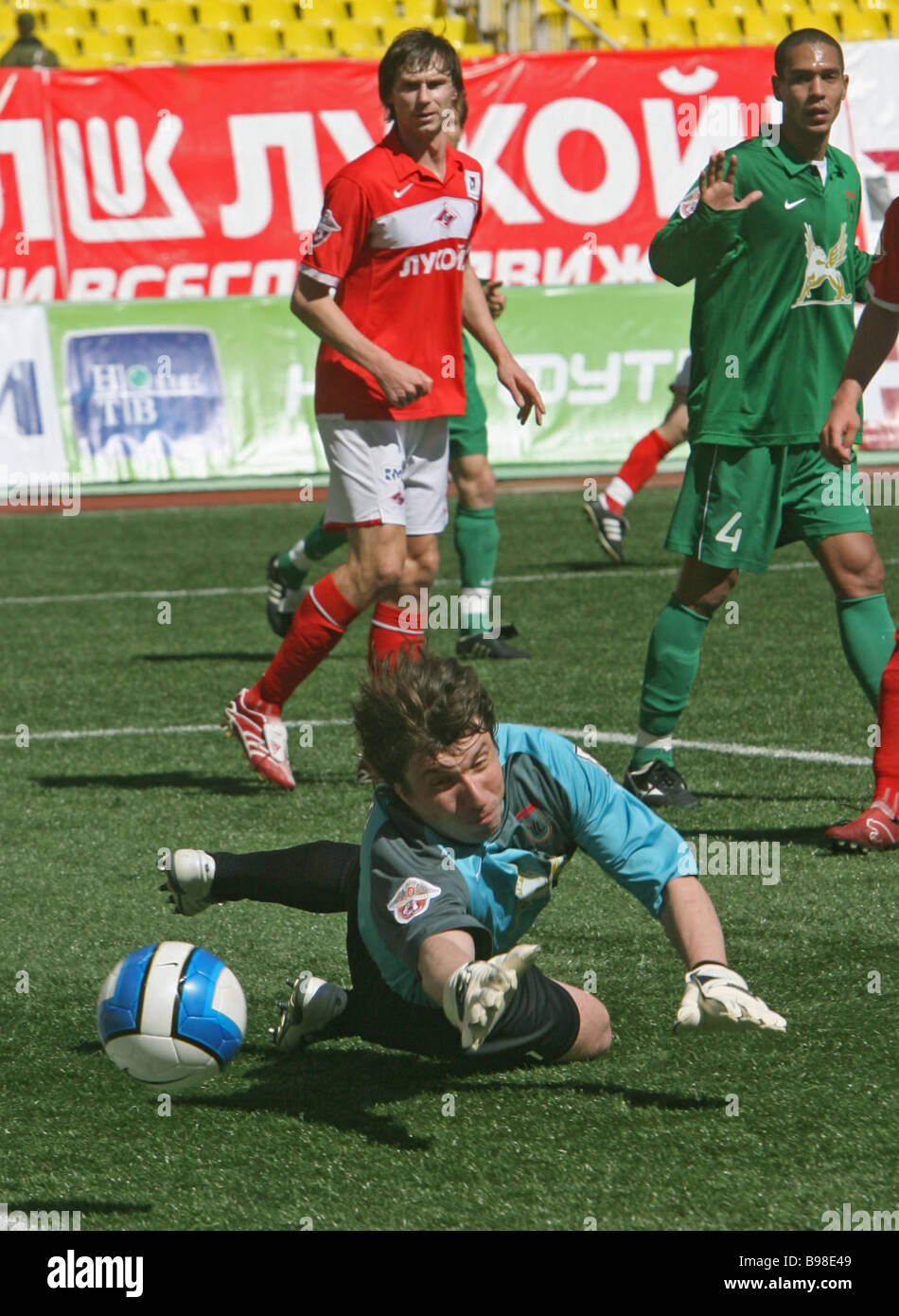 Alexander Kolinko Rubin Kazan keeper foreground from left second row ...