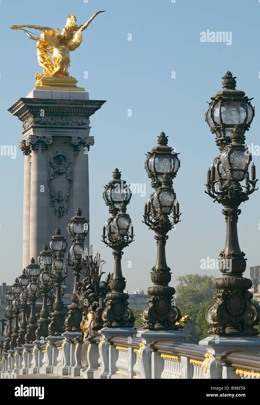 Pont Alexander III spans the river Seine Paris France Stock Photo - Alamy