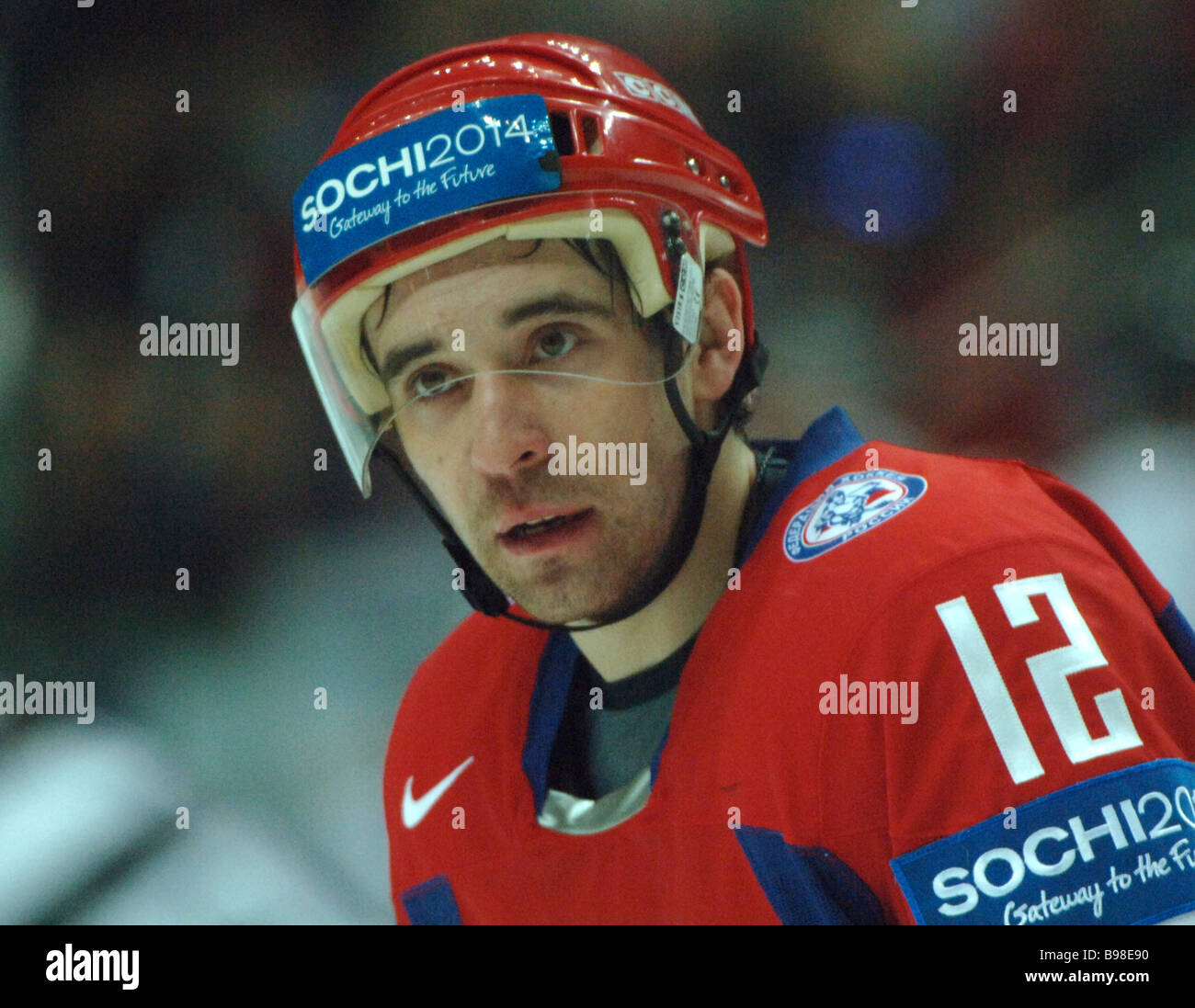 Danis Zaripov attacker of the Russian ice hockey select team plays ...