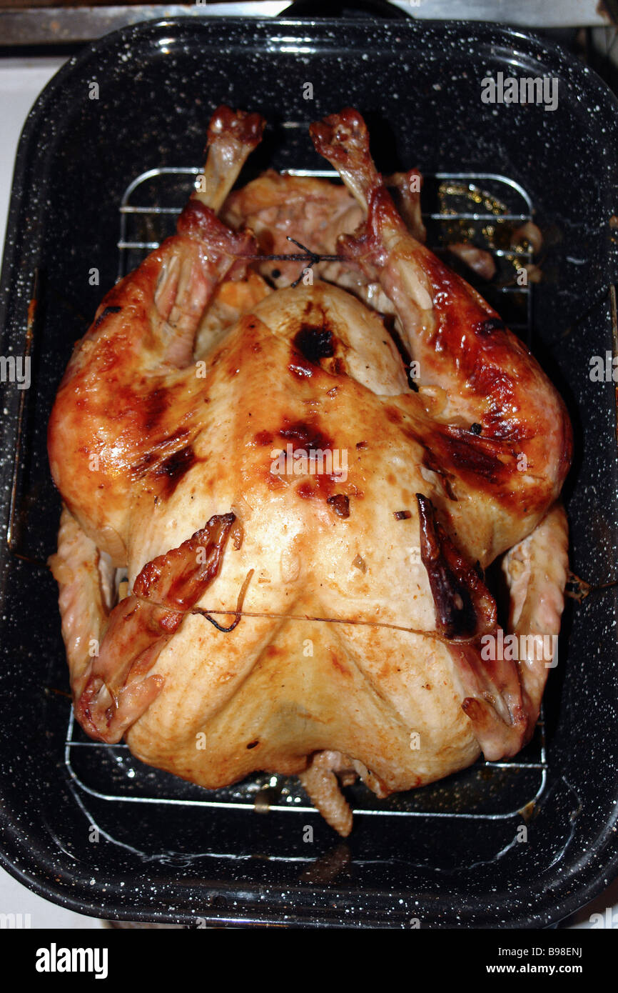 Still Life of Roasted Turkey Seen from Above Copy Space Stock Photo - Alamy