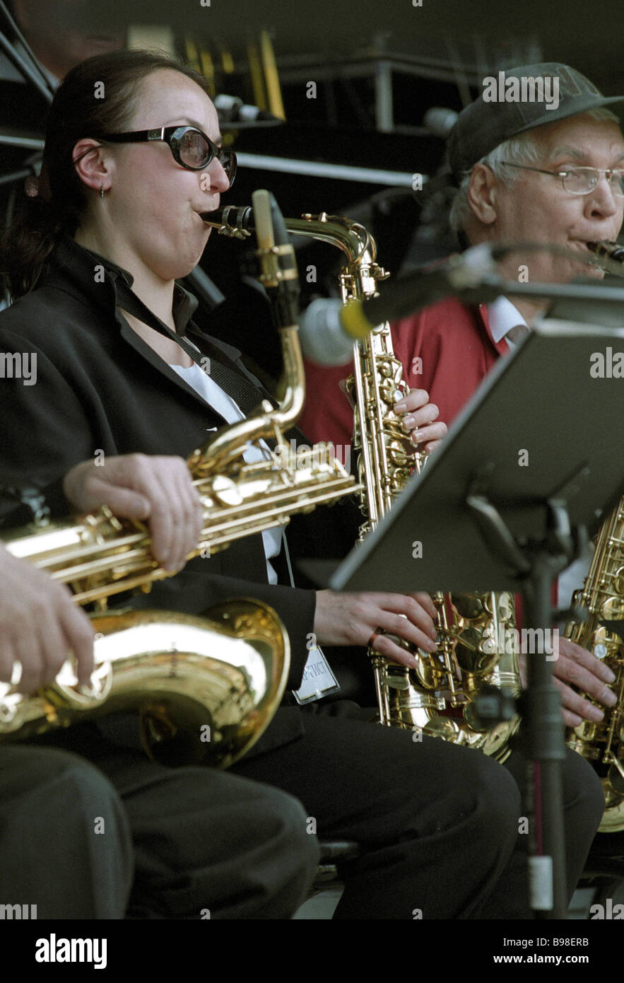 Russian jazz band JVL Big Band performing at the Festival Russian Style ...