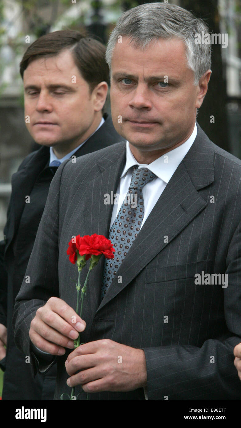 Presidential Aide Alexander Abramov foreground during ceremony of ...